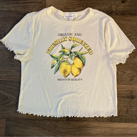 Rebellious One | Tops | Lemon Crop Top | Poshmark